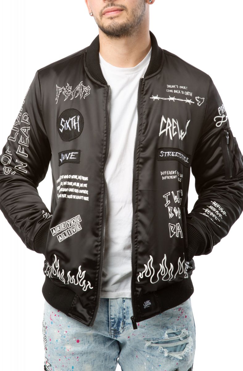 SIXTH JUNE PARIS Crew Patches Bomber Jacket 21930-BLK - Karmaloop