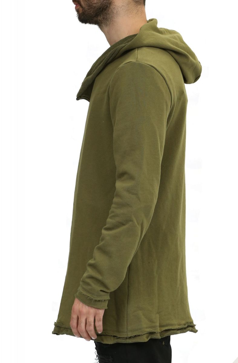 SPOILED PEASANTS Offset Zipper Jacket in Olive TG22-1-14-1000 - Karmaloop