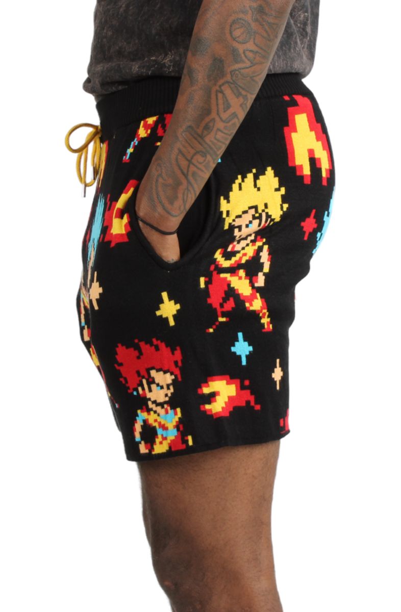 REBEL MINDS Knitted Animated Shorts 131-983-BLK - Karmaloop