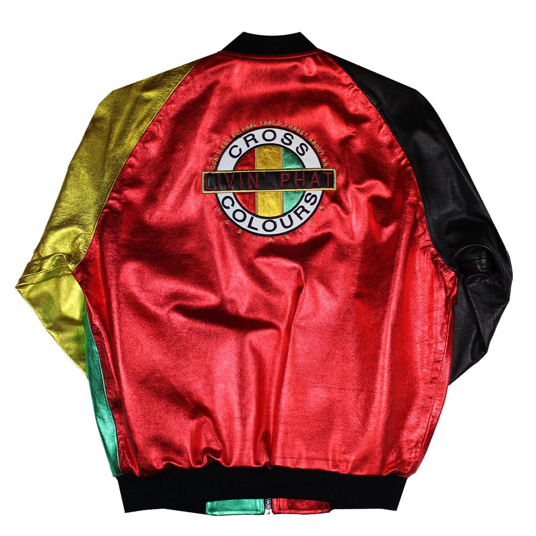 CROSS COLOURS Living Phat Metallic Leather Jacket - Multi C62190LIV-MUL ...