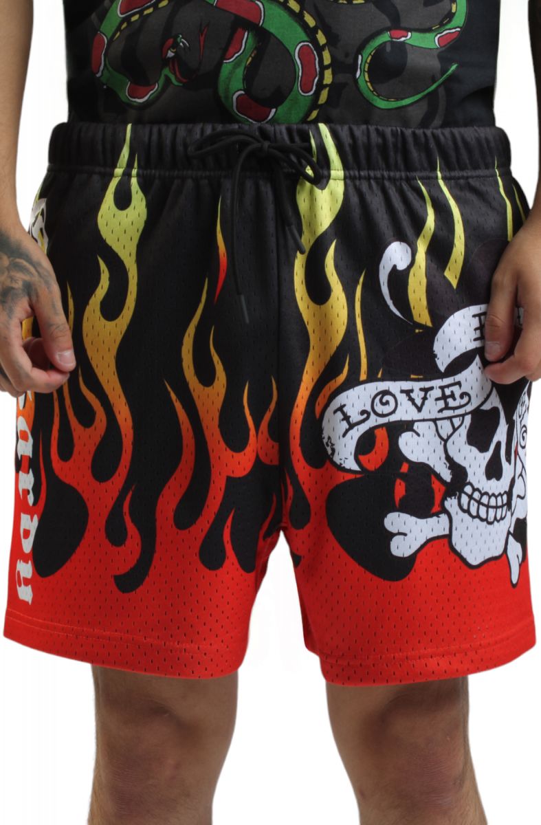 ED HARDY Fire Skull Shorts EHM8004-D - Karmaloop