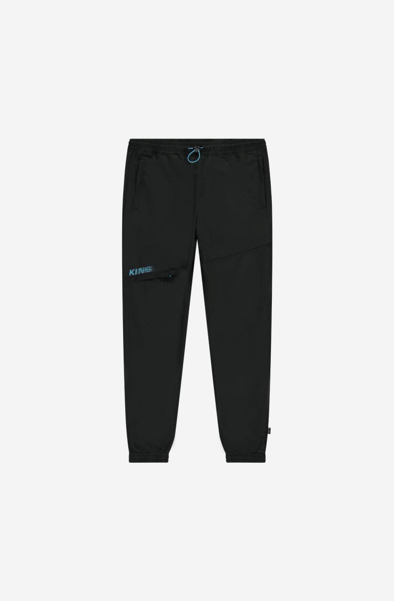 KING APPAREL Tennyson Shell Tracksuit Bottoms - Black SS22-TTBB - Karmaloop