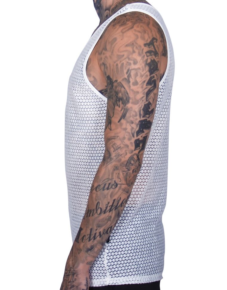 THE HIDEOUT CLOTHING Lavender Mesh Ganzie String Vest HDTCLTHNG-571184 ...