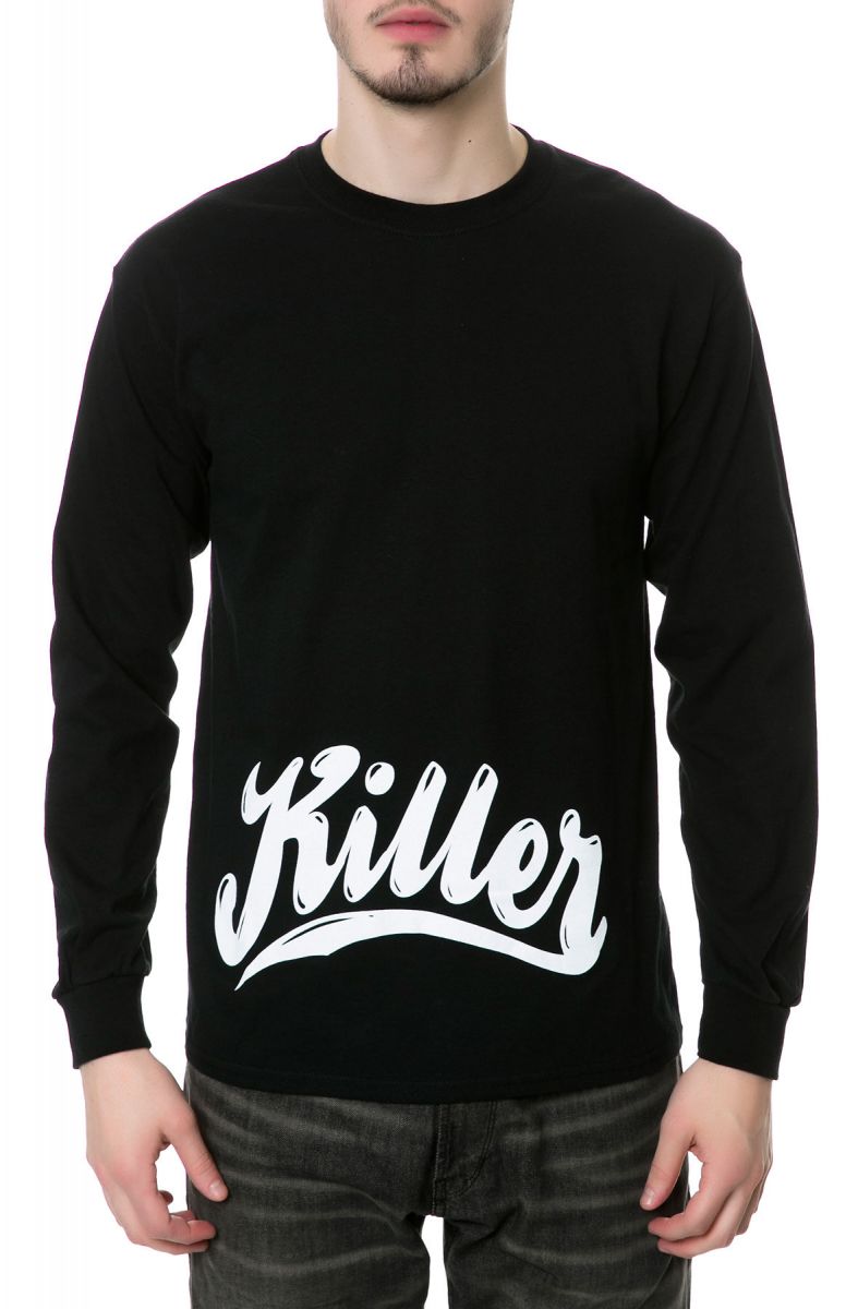 KILL BRAND The Killer Cursive LS Tee in Black KIBM-CURSIVE-LSTEE-BLK ...