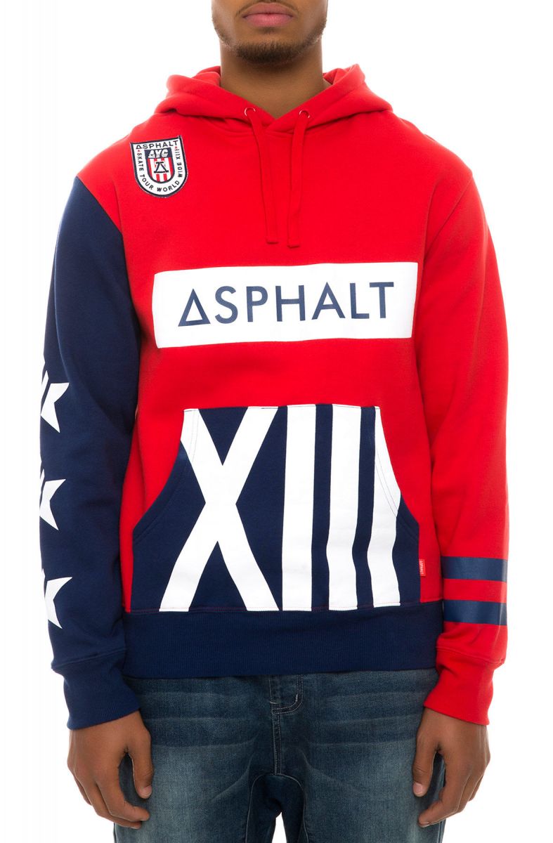 Asphalt Yacht Club Hoodie Skate Tour 13 Red