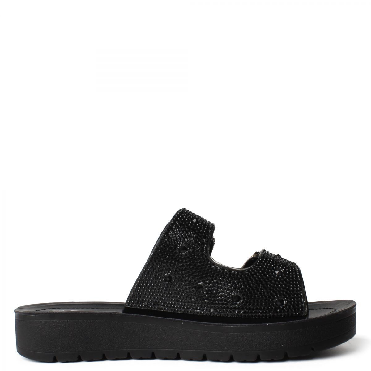 SOLE LA VIE Karina Strap Slide FD KARIN-S-BLK - Karmaloop