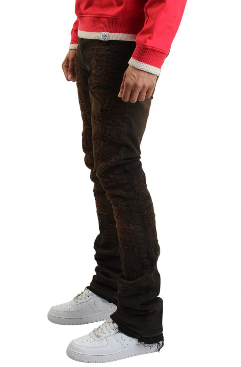 BRIAN BROTHERS INC. Acid Wash Martin Stacked Jeans JTF2118R-CBLK ...