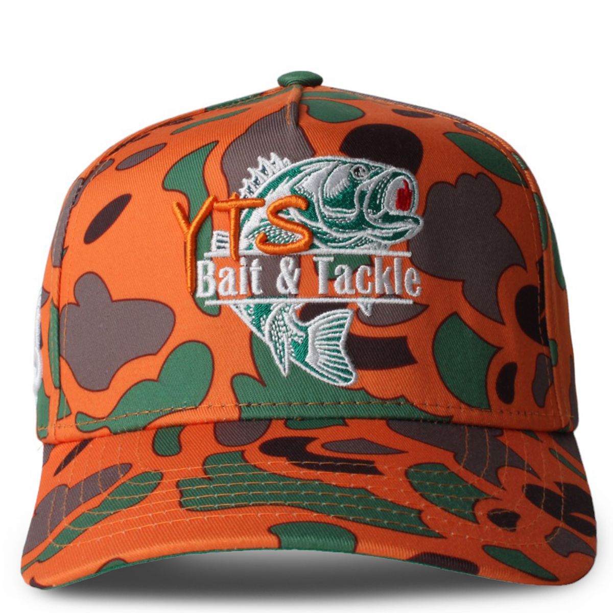 YOUR TEAM SUCKS Bait and Tackle Foam Trucker Hat YTS893-ORGCAMO - Karmaloop
