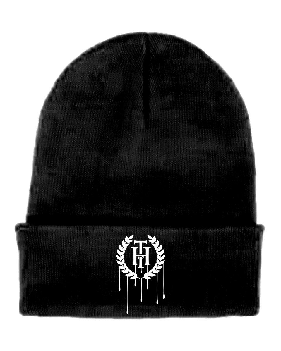 THE HIDEOUT CLOTHING Dripping Beanie HDTCLTHNG-59A7BF-BLACK - Karmaloop