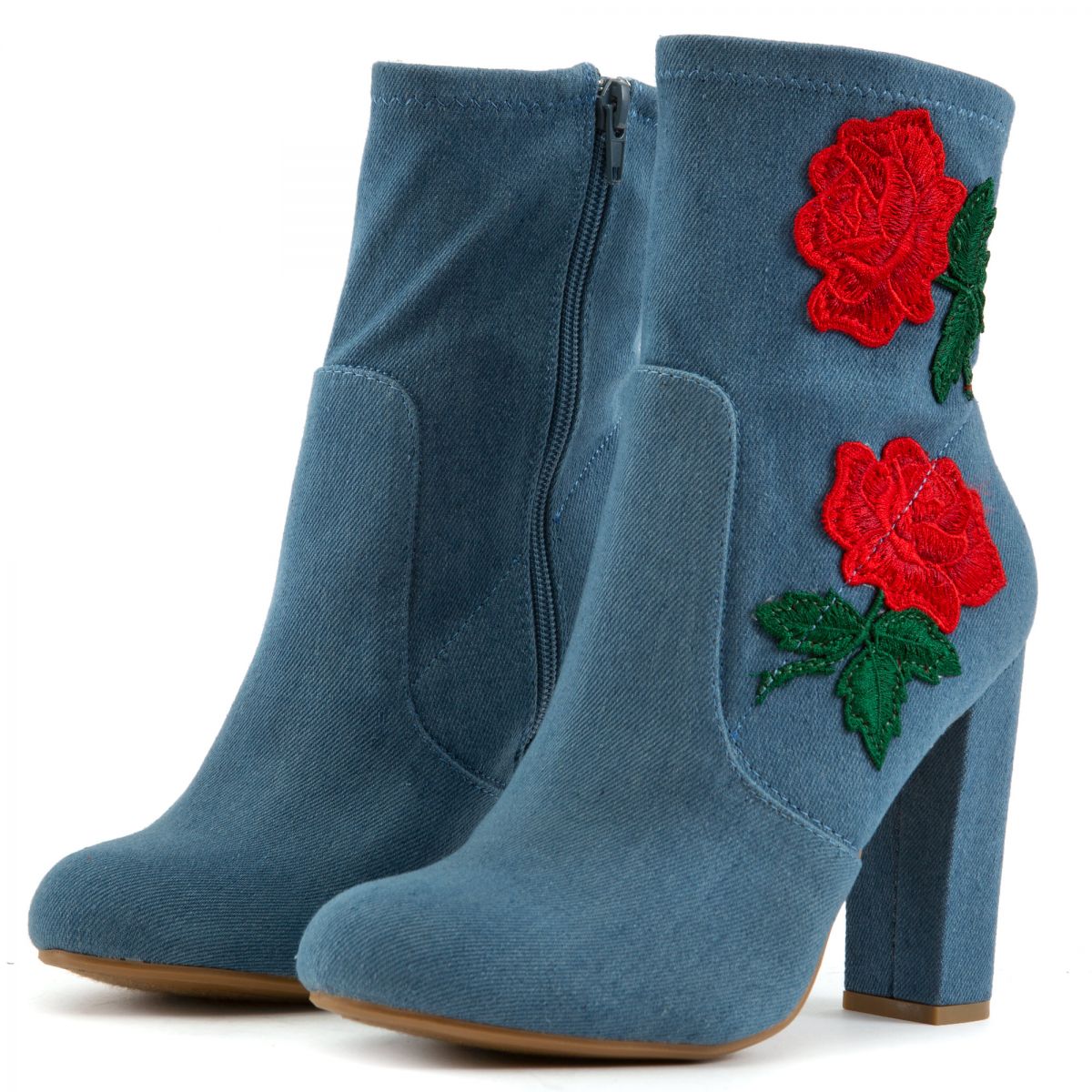 BAMBOO Living-21S Ankle Denim Booties JPM LIVING-21S/BLUDNM - Karmaloop