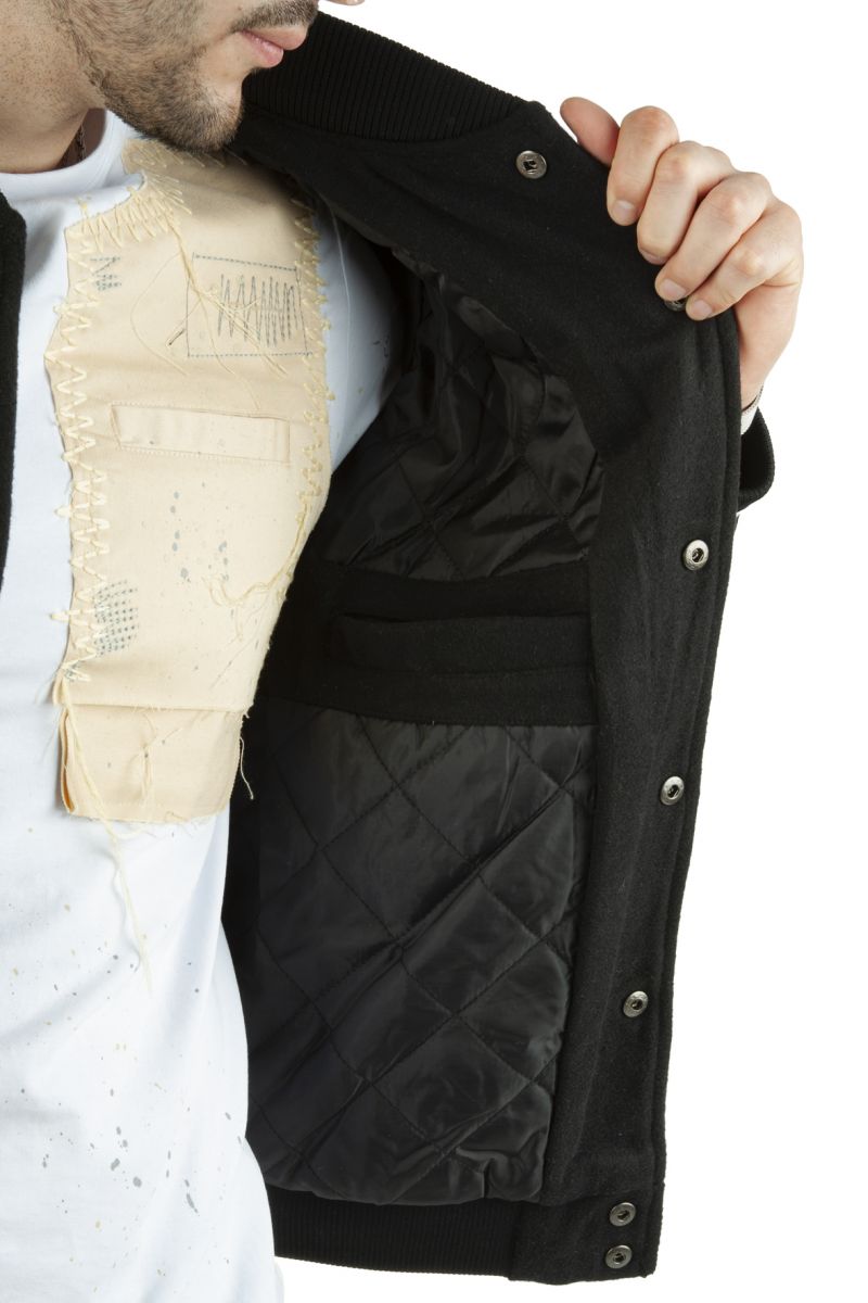 REBEL MINDS Loud Pack Varsity Jacket 922-512BLK - Karmaloop