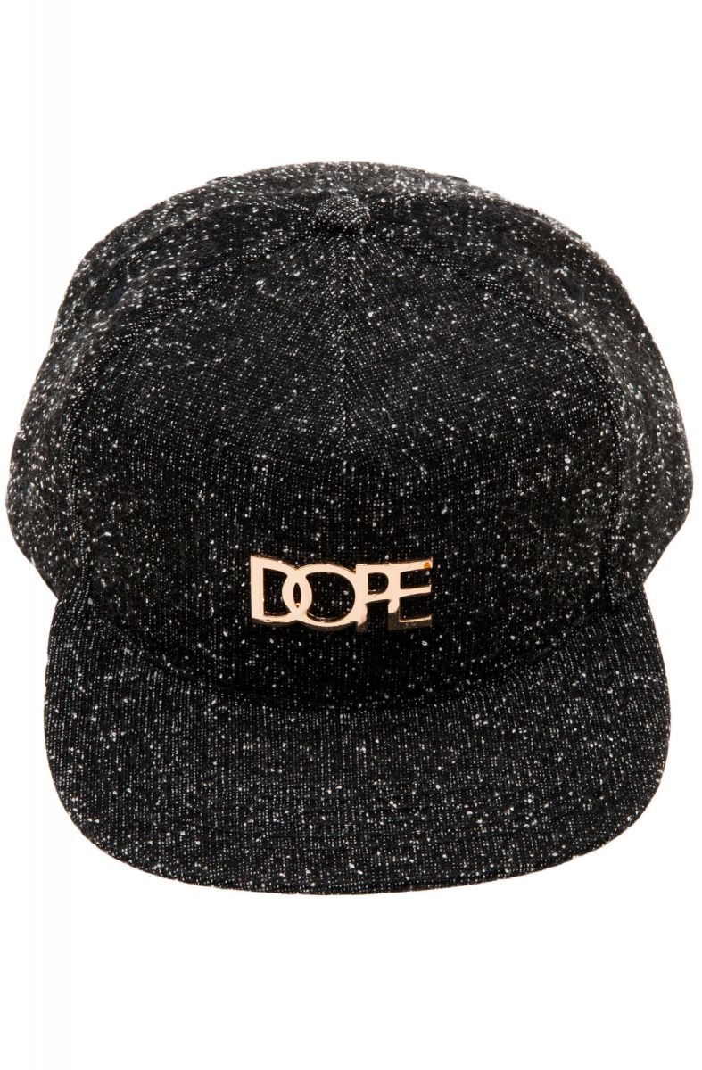 DOPE Hat Knit Metal Logo in Black