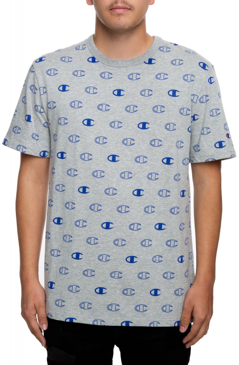 CHAMPION Heritage All-Over Print Short Sleeve Tee T1919S-GRY - PLNDR