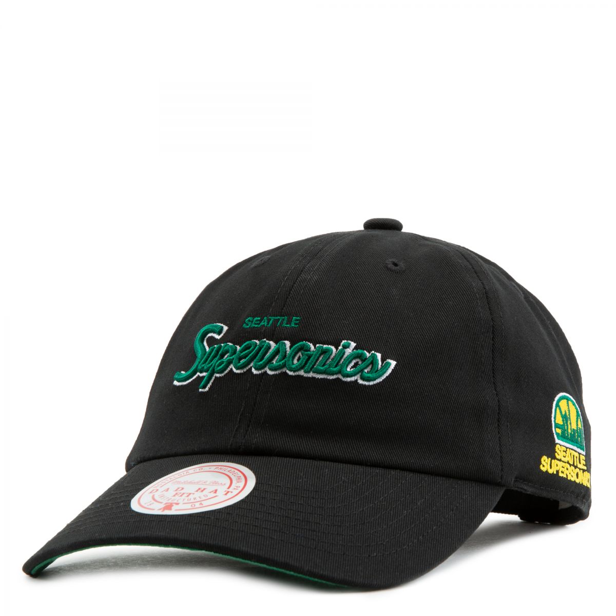 MITCHELL & NESS Seattle Supersonics Foundation Script Dad Hat ...