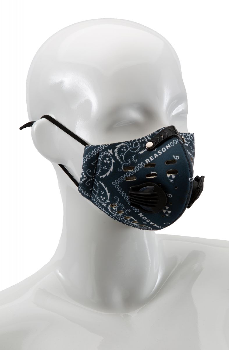 REASON Bandana Vented Mask FM-21NAVY - Karmaloop