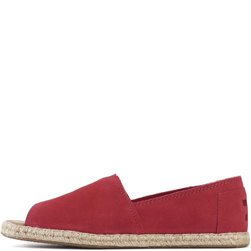 TOMS Toms Raspberry Suede Open Toe Alpargatas Raspberry 10007570 ...