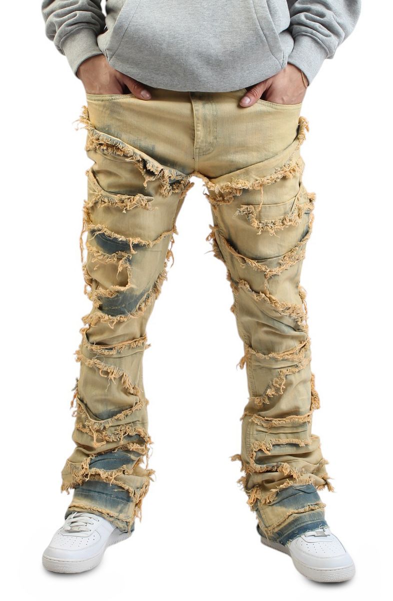 REBEL MINDS Chaos Stacked Shredded Jean 642-637DES - Karmaloop