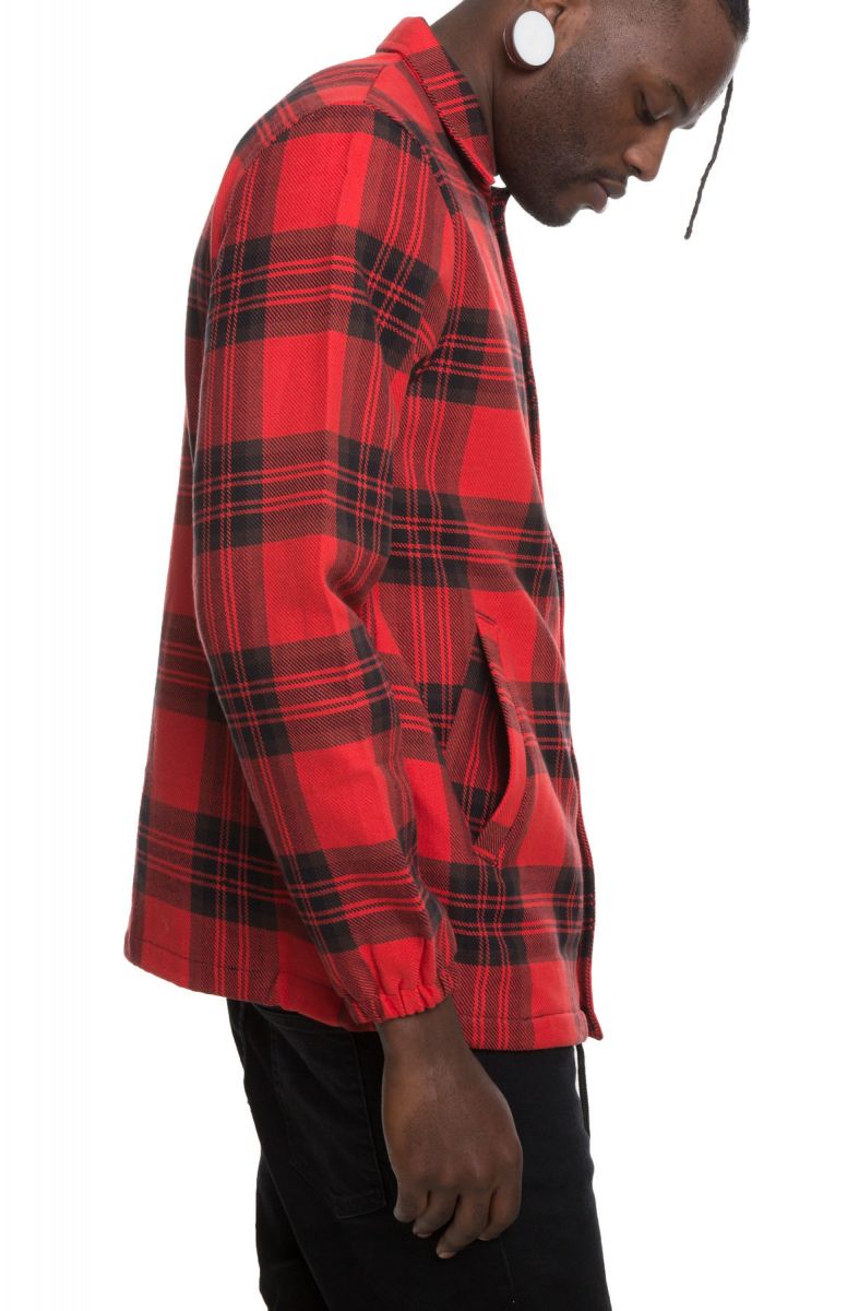 10 DEEP The Flannel Coach's Jacket in Red 183TD0202-RED - Karmaloop