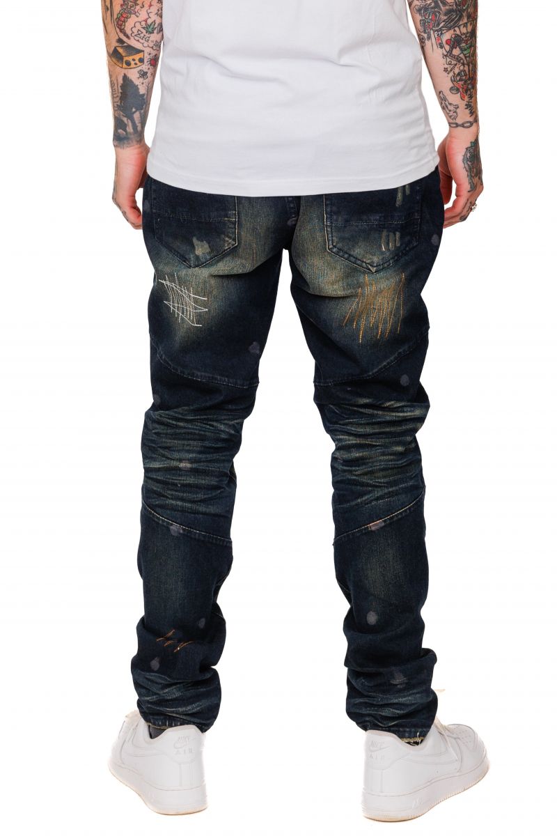 KLEEP Rifle Washed Skinny Denim Pants KLP-A43B3A - Karmaloop