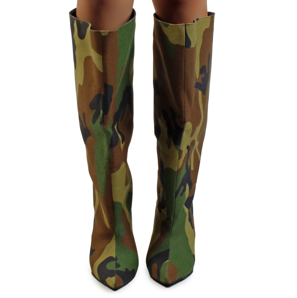 AZALEA WANG Brighten-Camo Oversized Knee High Stiletto Boot BRIGHTEN ...