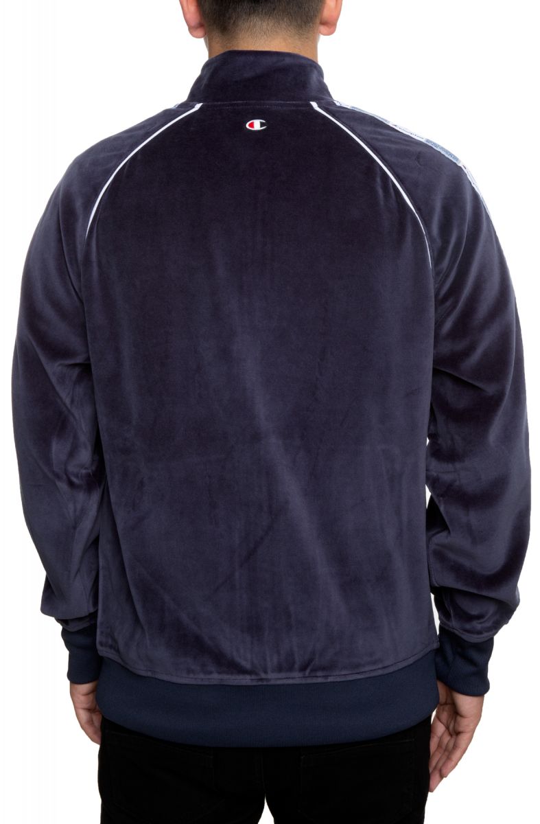 CHAMPION Velour Track Jacket V4463550281-NVY - Karmaloop