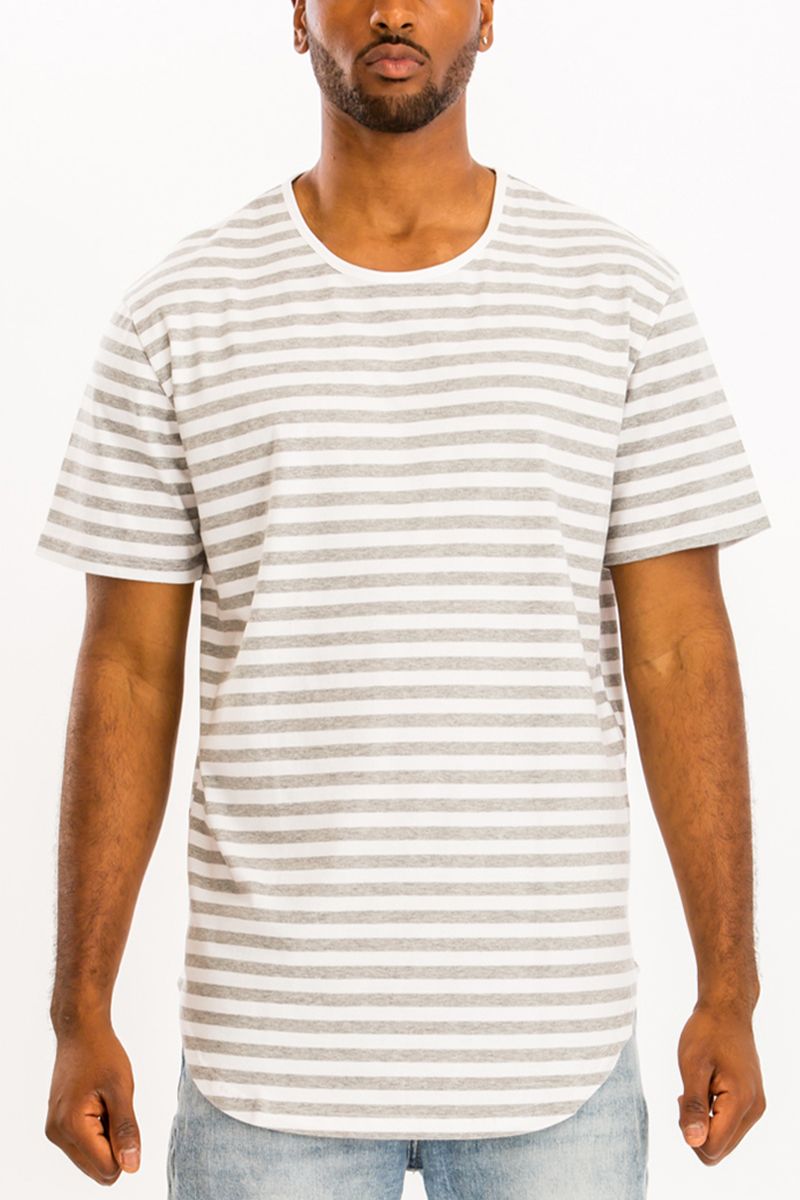 WEIV BASIC STRIPED TEE WT3110-WHITEGREY-1 - Karmaloop