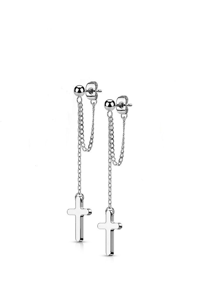 MONSIEUR The Chain Link and Cross Dangling - Steel SE4089-STE - Karmaloop