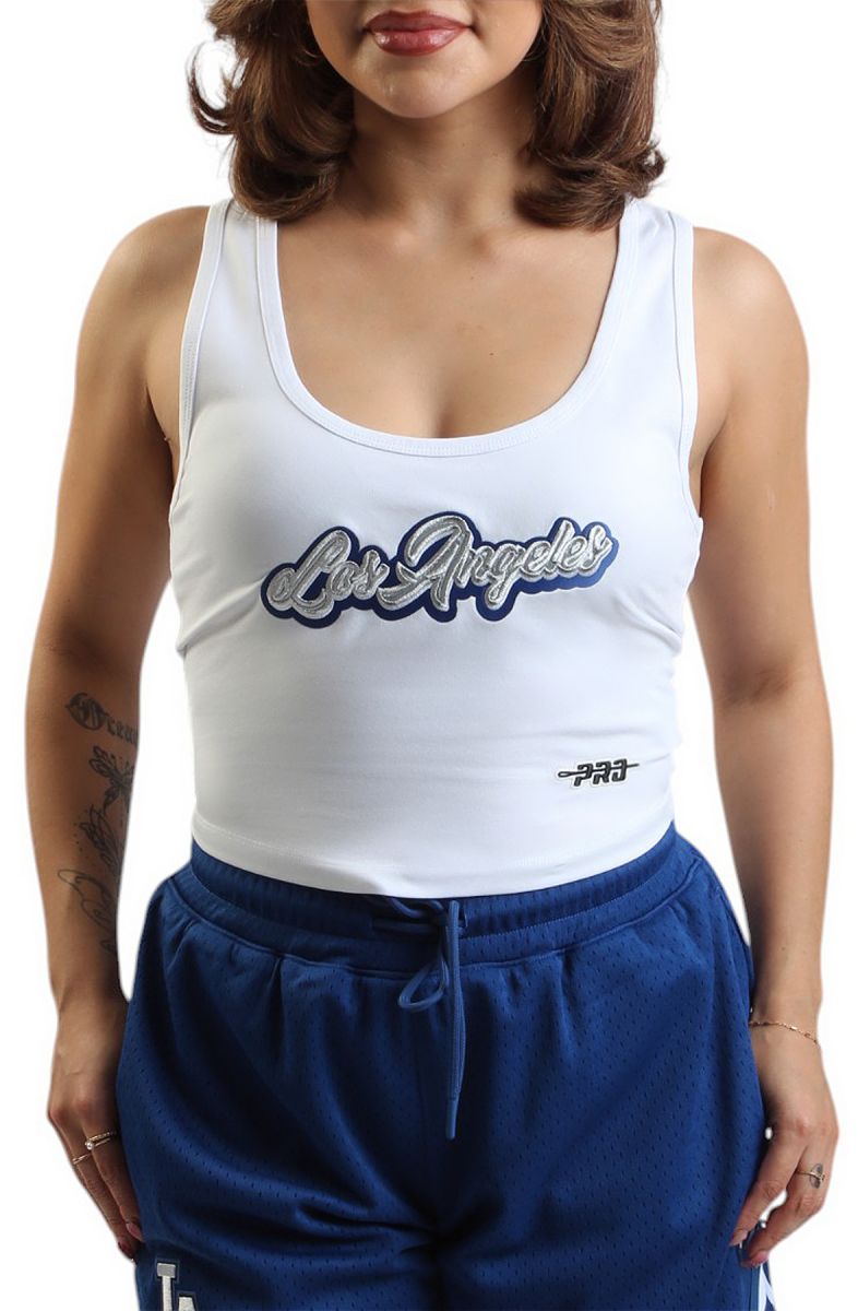PRO STANDARD MLB Los Angeles Dodgers Fitted Tank Top LLDA314983-WHT ...