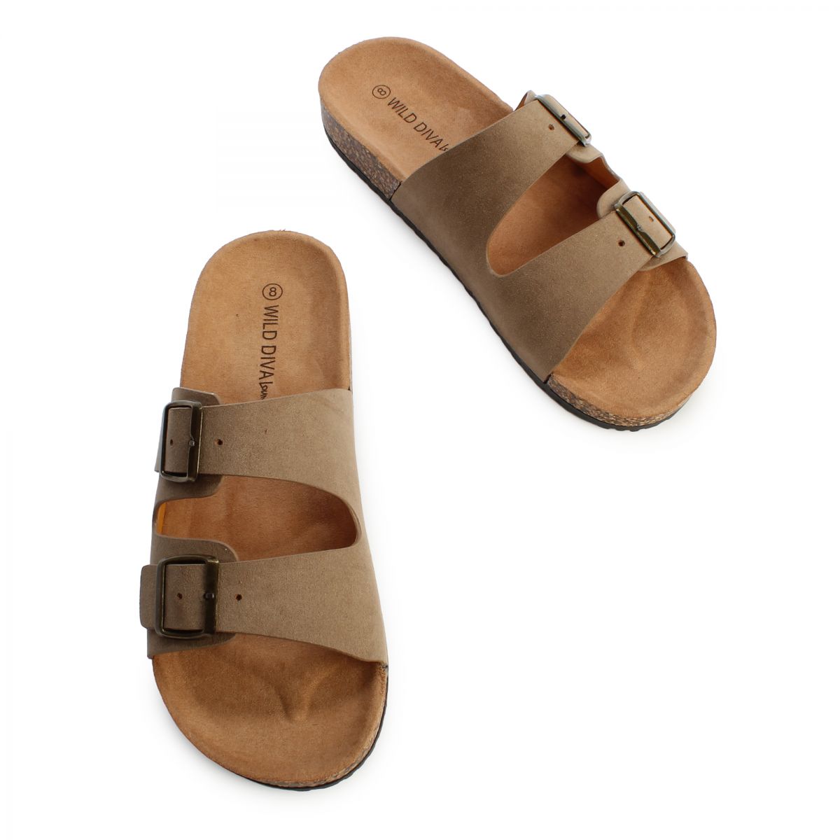 SOLE LA VIE Audrina-06 Double Strap Slide AUDRINA-06-TPVS - Karmaloop