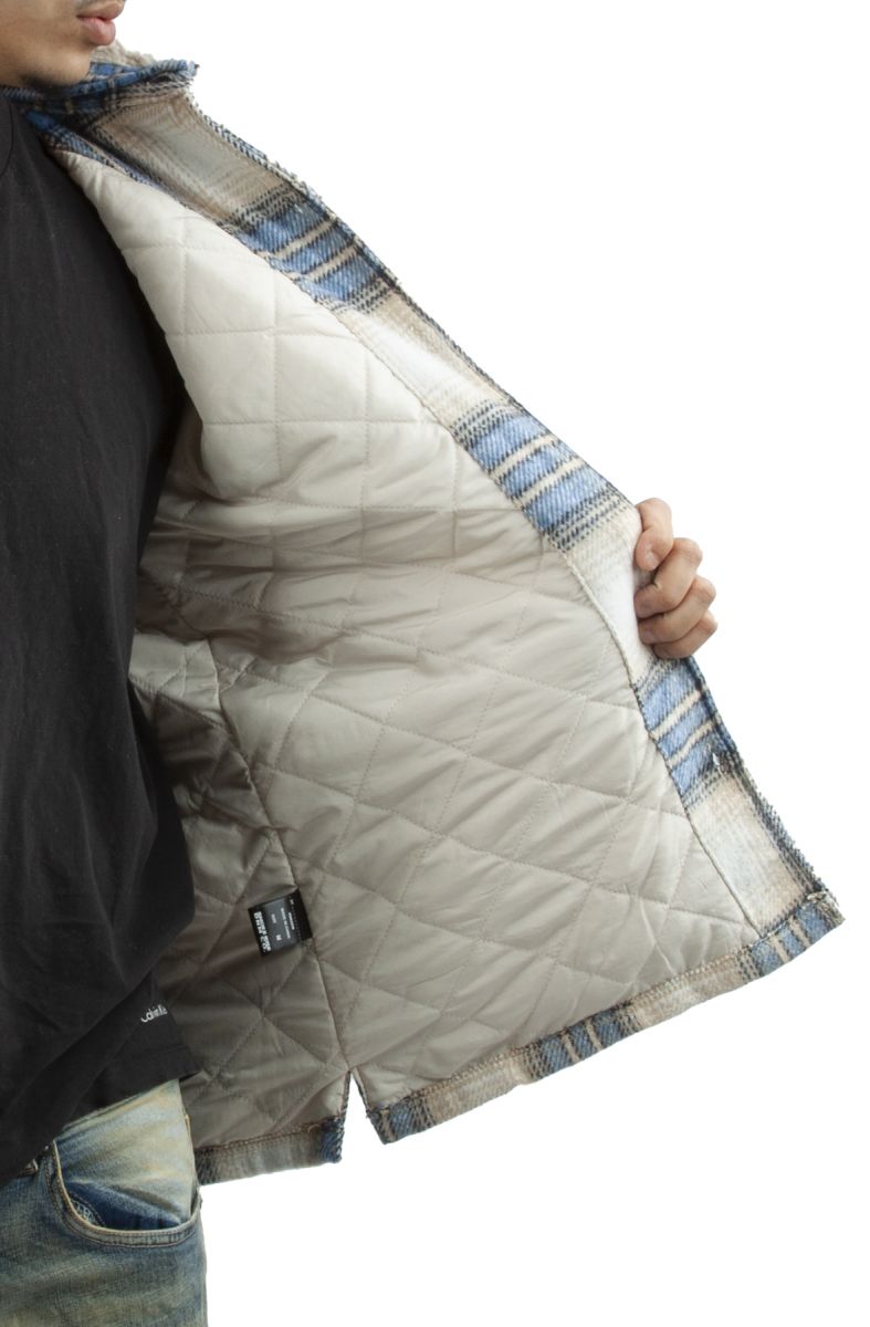 SMOKE RISE Flannel Fleece Lined Jacket WW-22686TAN - Karmaloop