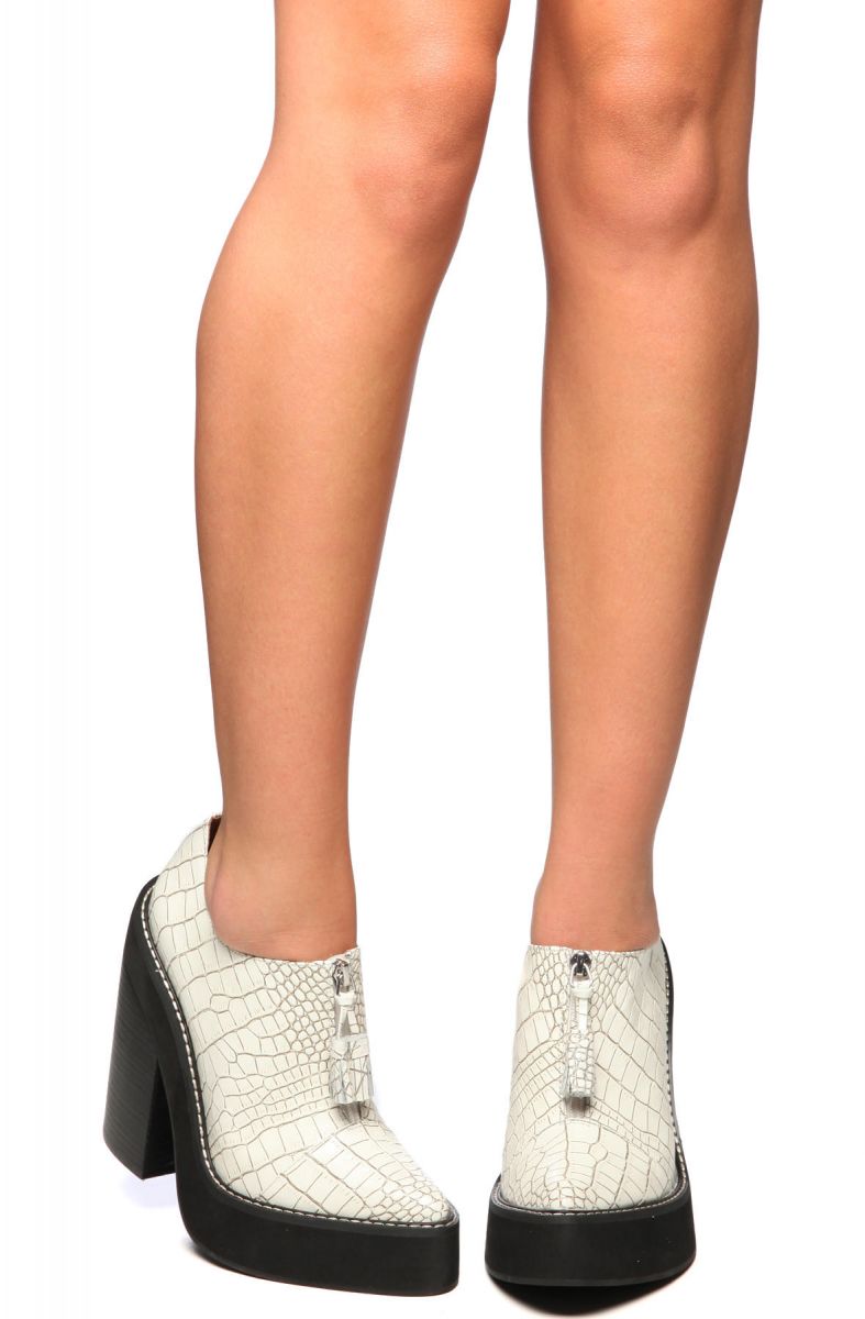 Jeffrey Campbell Shoe FInk in White Croc