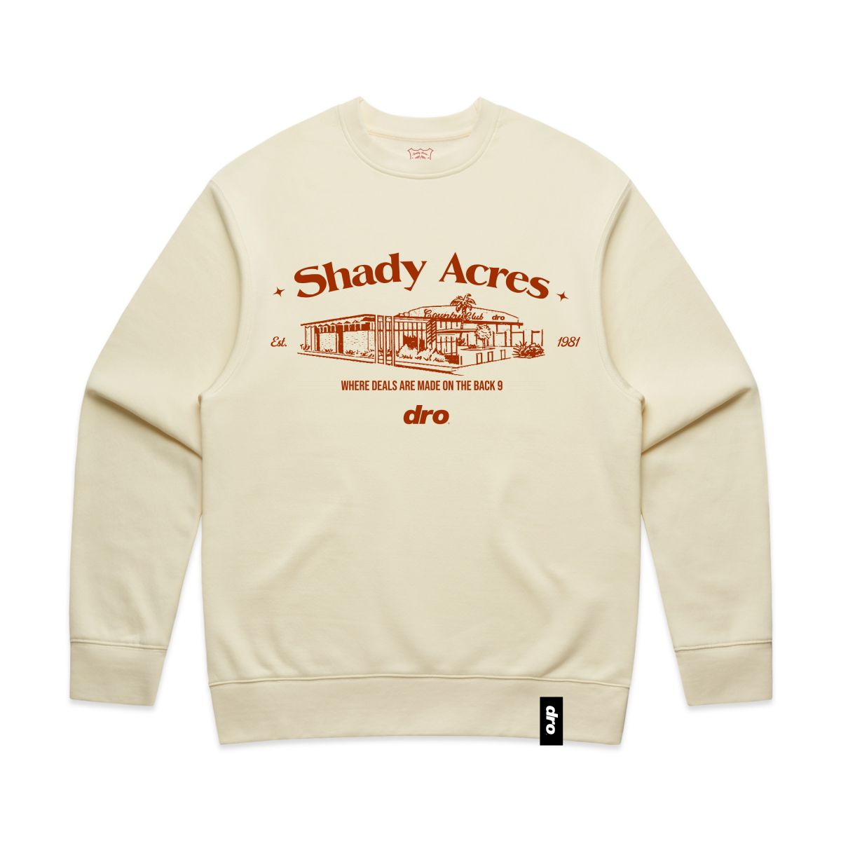 DRO Shady Acres Crew Neck Sweatshirt - Butter CREW-SHADYACRES-ECRU ...
