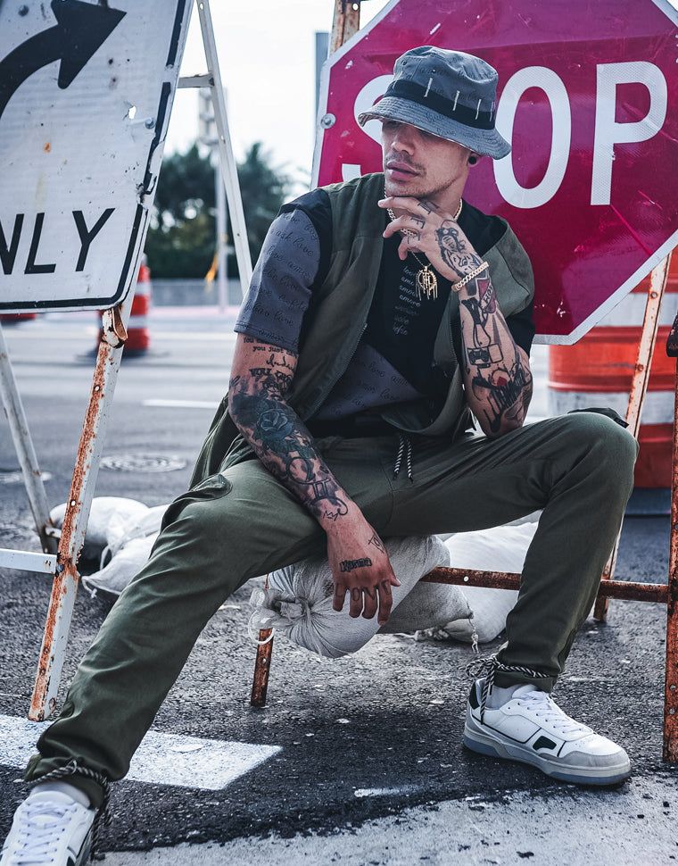 THE HIDEOUT CLOTHING + Soul Round Pocket Utility Vest HDTCLTHNG-FFC7A4-JADE - Karmaloop