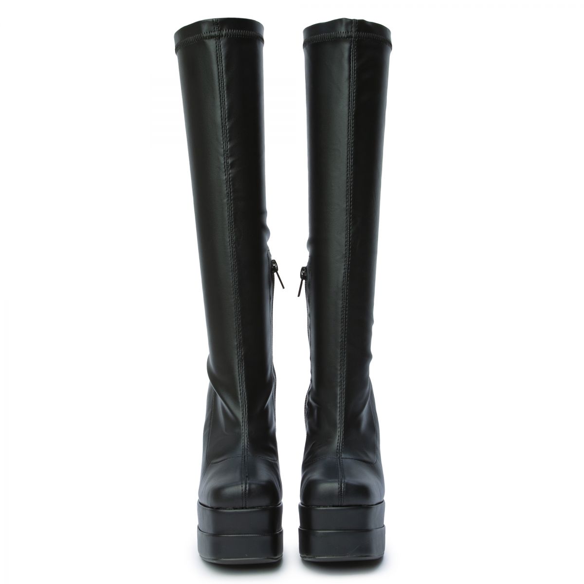 SOLE LA VIE Glass Platform Heel Boot FD GLASS-BLK - Karmaloop