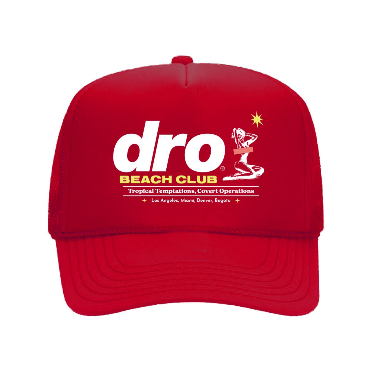 DRO Beach Club Trucker Hat - Red TRUCK-BEACHCLUB-RED - Karmaloop