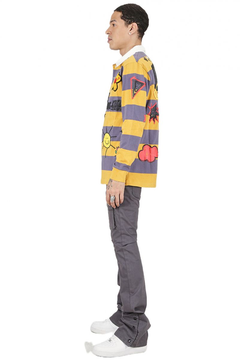 KLEEP BISCOTTI Men's Long Sleeve Polo Shirt KLP-0FF750 - Karmaloop