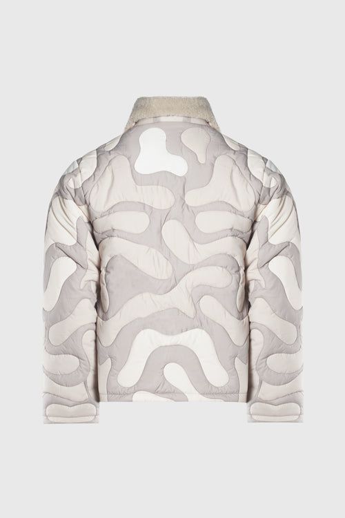 HIDEOUT Camouflage Shearling Puffer Jacket THC-CA-SS-CREAM - Karmaloop