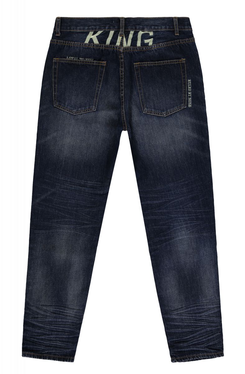 KING APPAREL E15 Relaxed Fit Denim Jeans - Distressed Vintage Wash SS21 ...