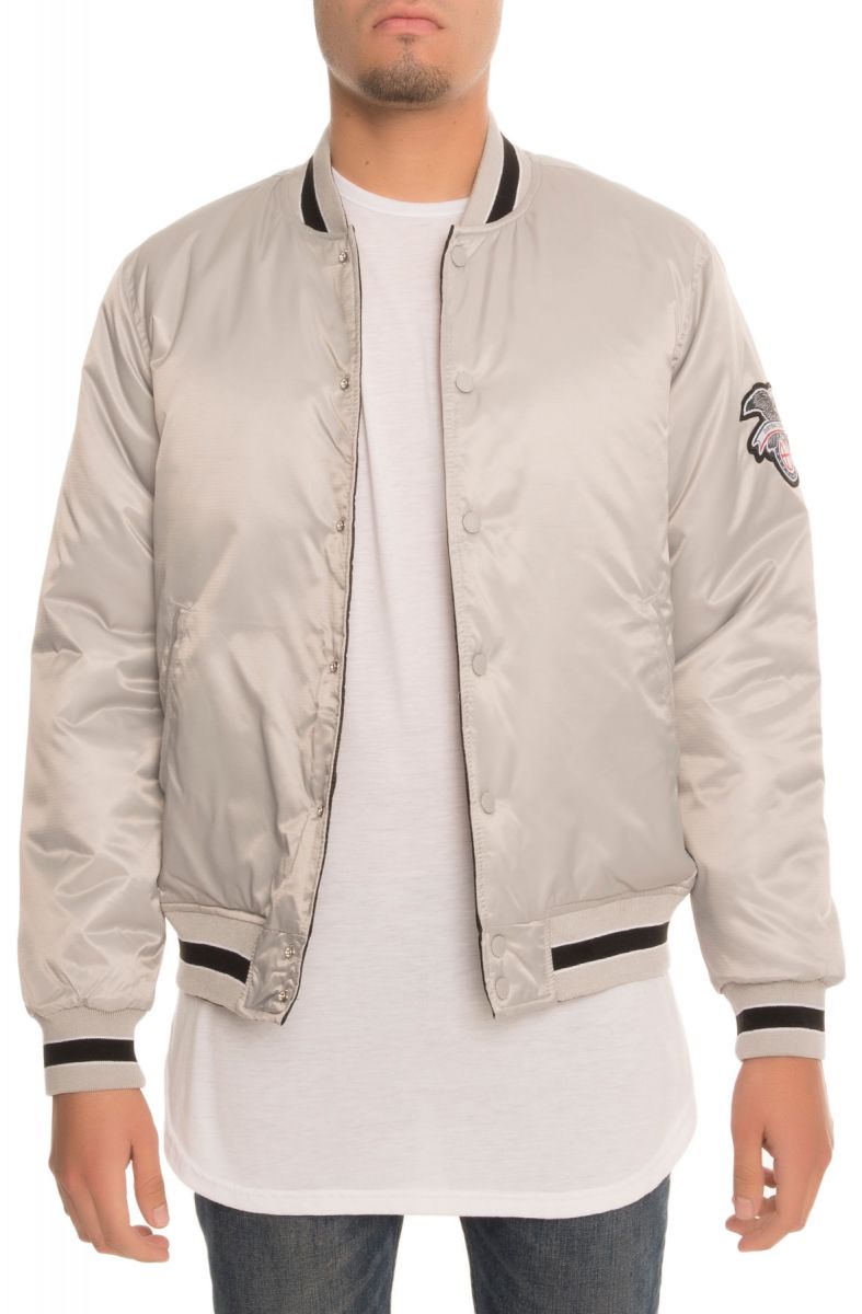 HUF The Easy Reversible Satin Jacket in Silver & Black JK64008-SBL ...