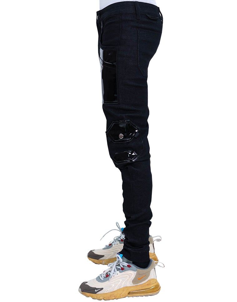 THE HIDEOUT CLOTHING Octagon Denim Jeans HDTCLTHNG-5DFED1-BLACK - Karmaloop