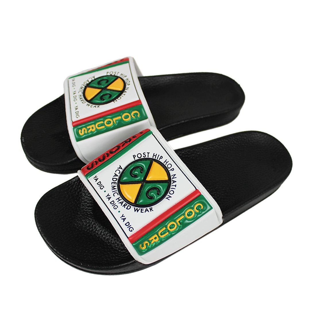 CROSS COLOURS Label Logo Slides - Black C314LBS-BLK-BLACK - Karmaloop