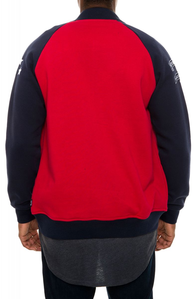 PRIMITIVE The Homebase Varsity Jacket in Red & Navy PASP15D2-1032-RNVY ...