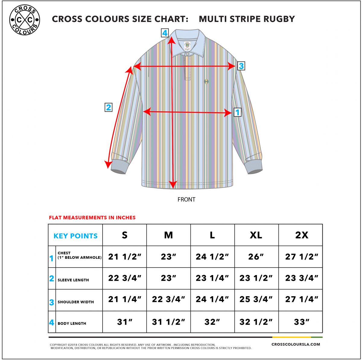 CROSS COLOURS Retro Stripe Rugby - Multi C16910CB-MUL-MULTISTRIPE ...