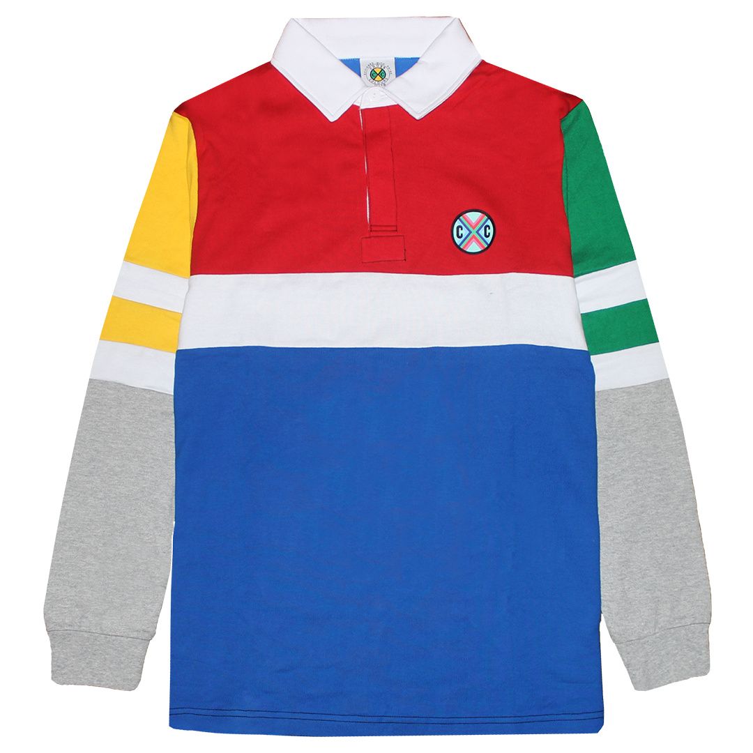 CROSS COLOURS Color Block Stripe Rugby - Multi C15810CB-MUL - Karmaloop