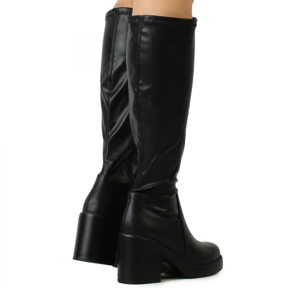 SOLE LA VIE Sonia- Knee High Heel Boot FD SONIA-S-ALLBLK - Karmaloop