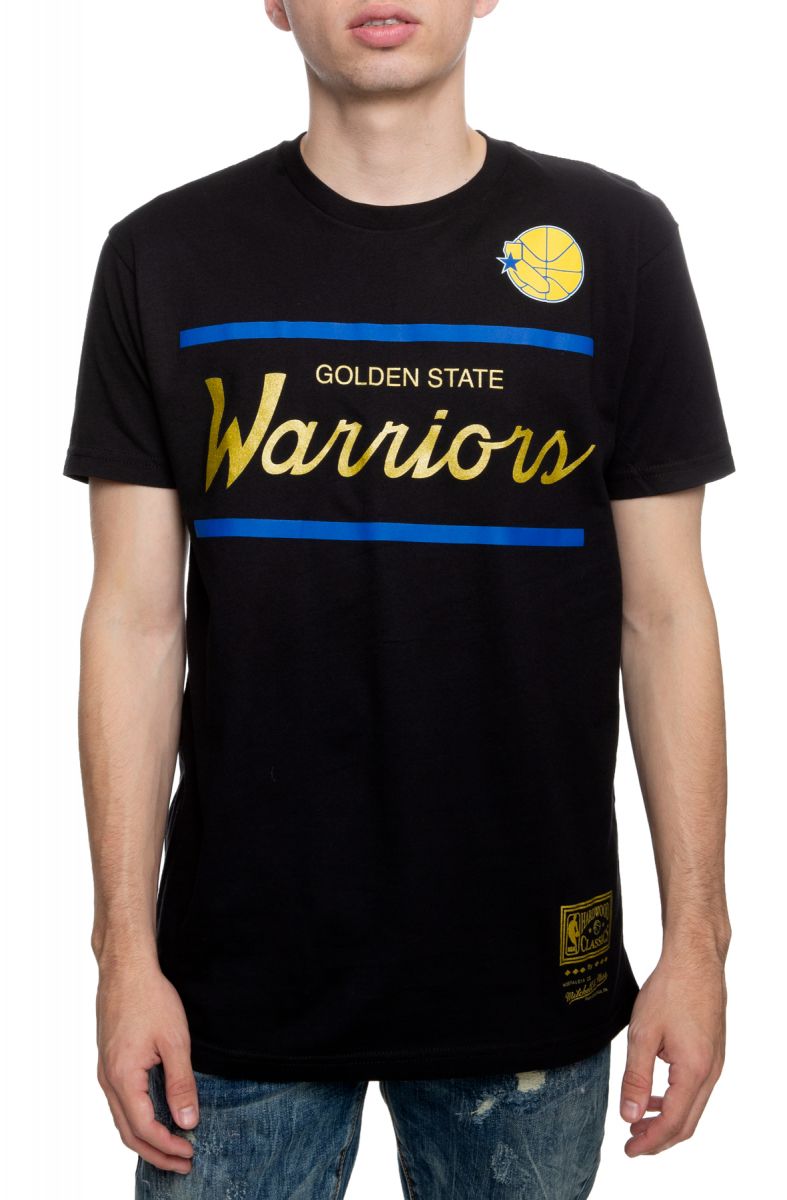 MITCHELL & NESS Golden State Warriors Golden Script Tee BMTRMM18171 ...