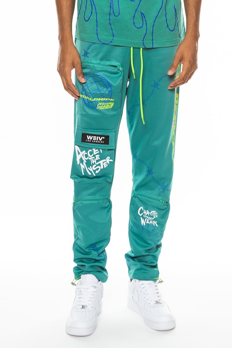 WEIV Hype Official Print Track Pants TP8800-SAGE - Karmaloop