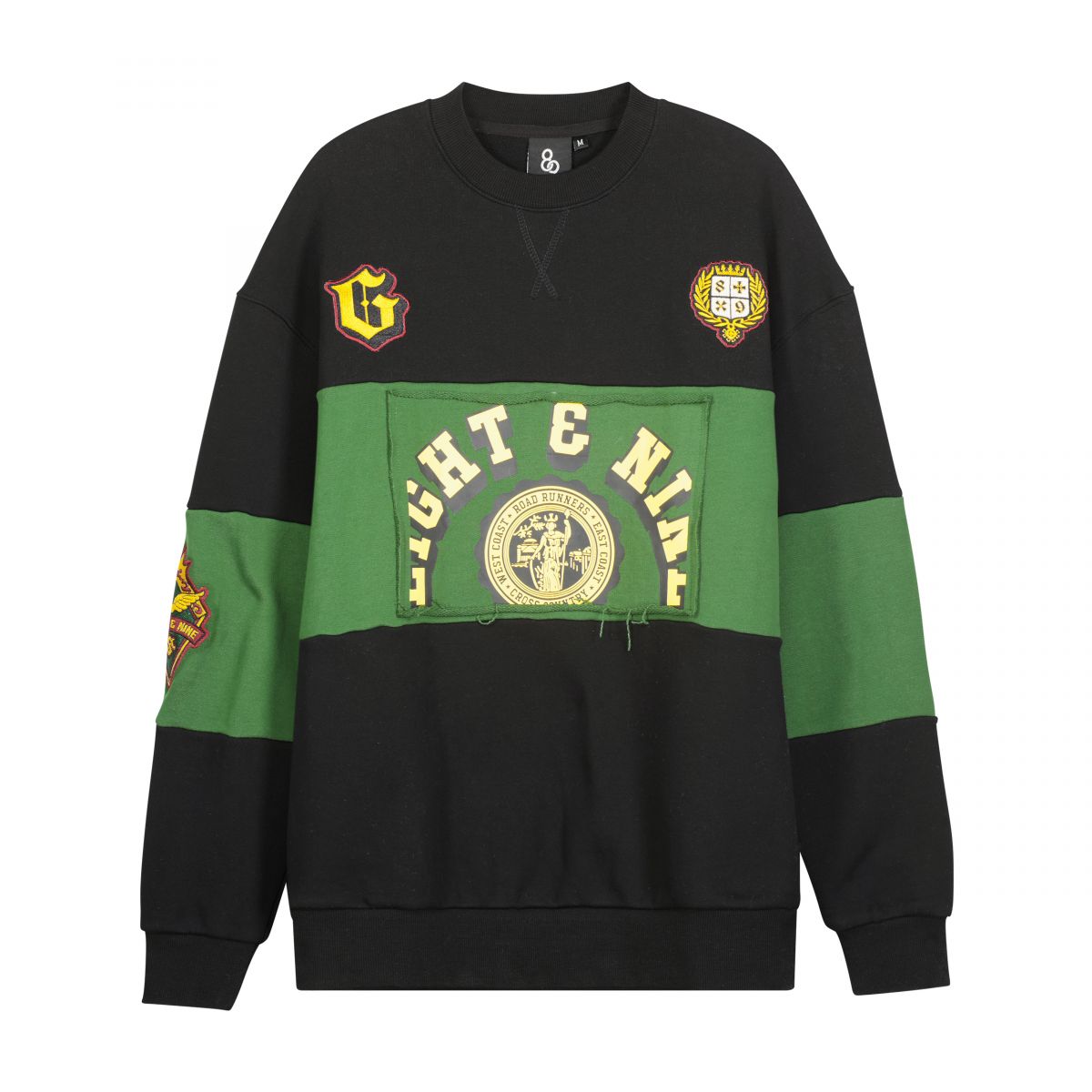 8&9 MFG CO. Varsity Crew Neck Sweatshirt CRVARBLK-BLACK - Karmaloop