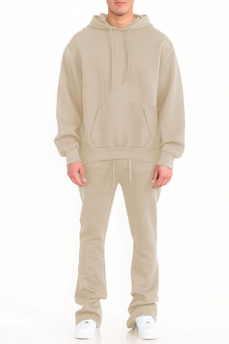 WEIV Stacked Flare Tech Fleece Sweat Set SET131-OATMEAL - Karmaloop
