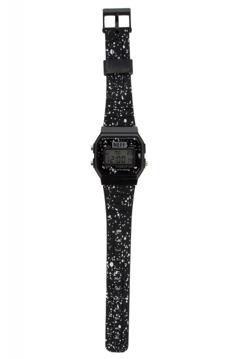NEFF The Flava Digital Watch in Black Splatter NF0204-BLKSPLT - Karmaloop